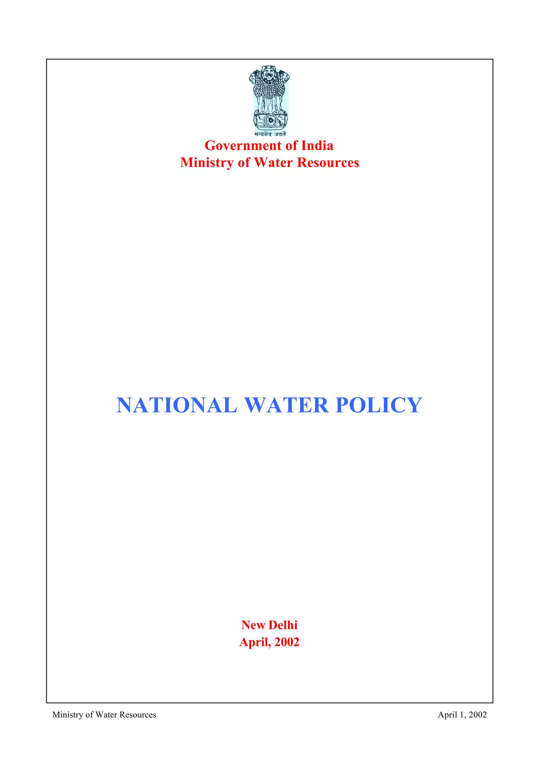 National waterpolicy | PDF