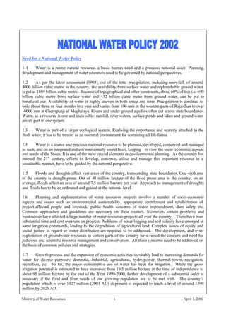 National waterpolicy | PDF