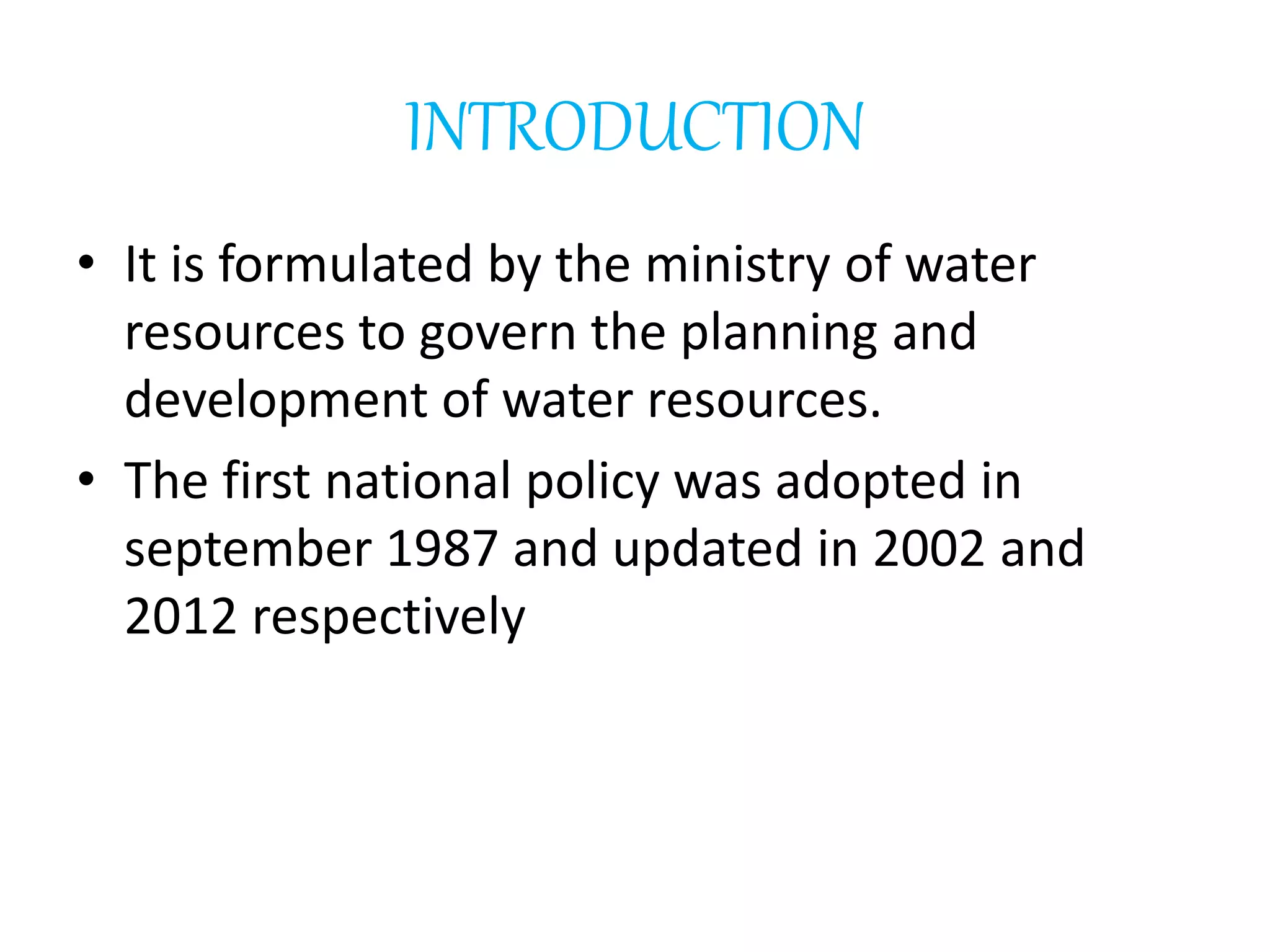 National water policy | PPTX