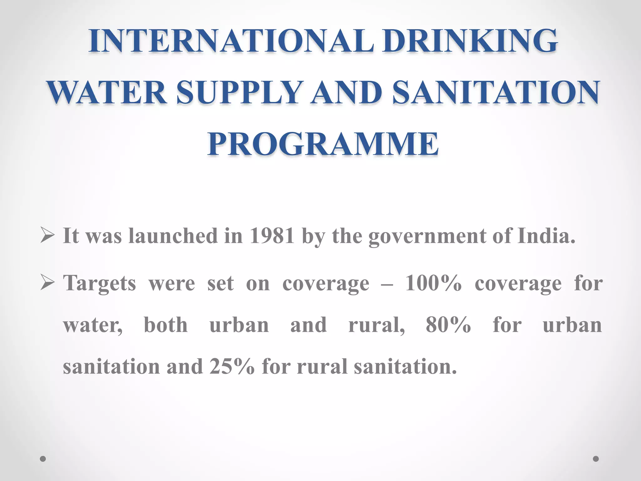 National Water Supply and Sanitation Programme in India | PPTX