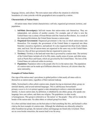 Nation State Definition Examples