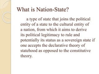 Nation and State in the Age of Globalization | PPTX