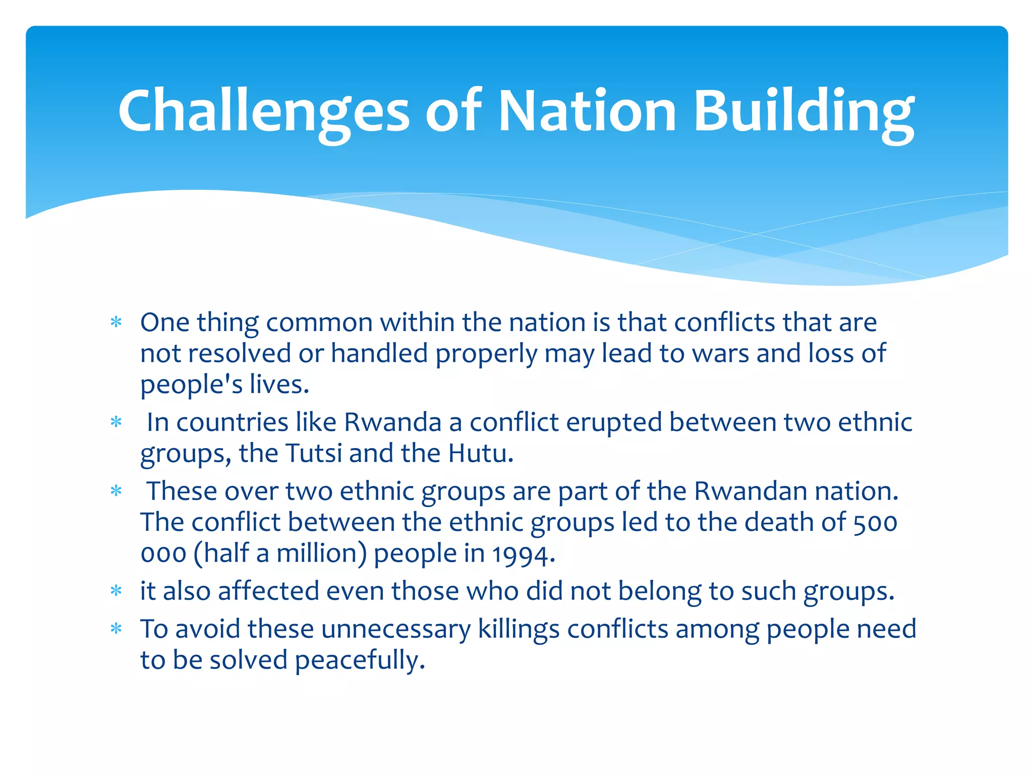 Nation building and its challenges | PPTX