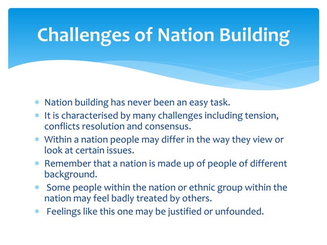 Nation building and its challenges | PPTX