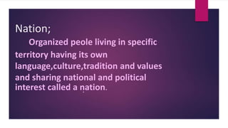 Nation,nationalism,national power and its elements | PPT
