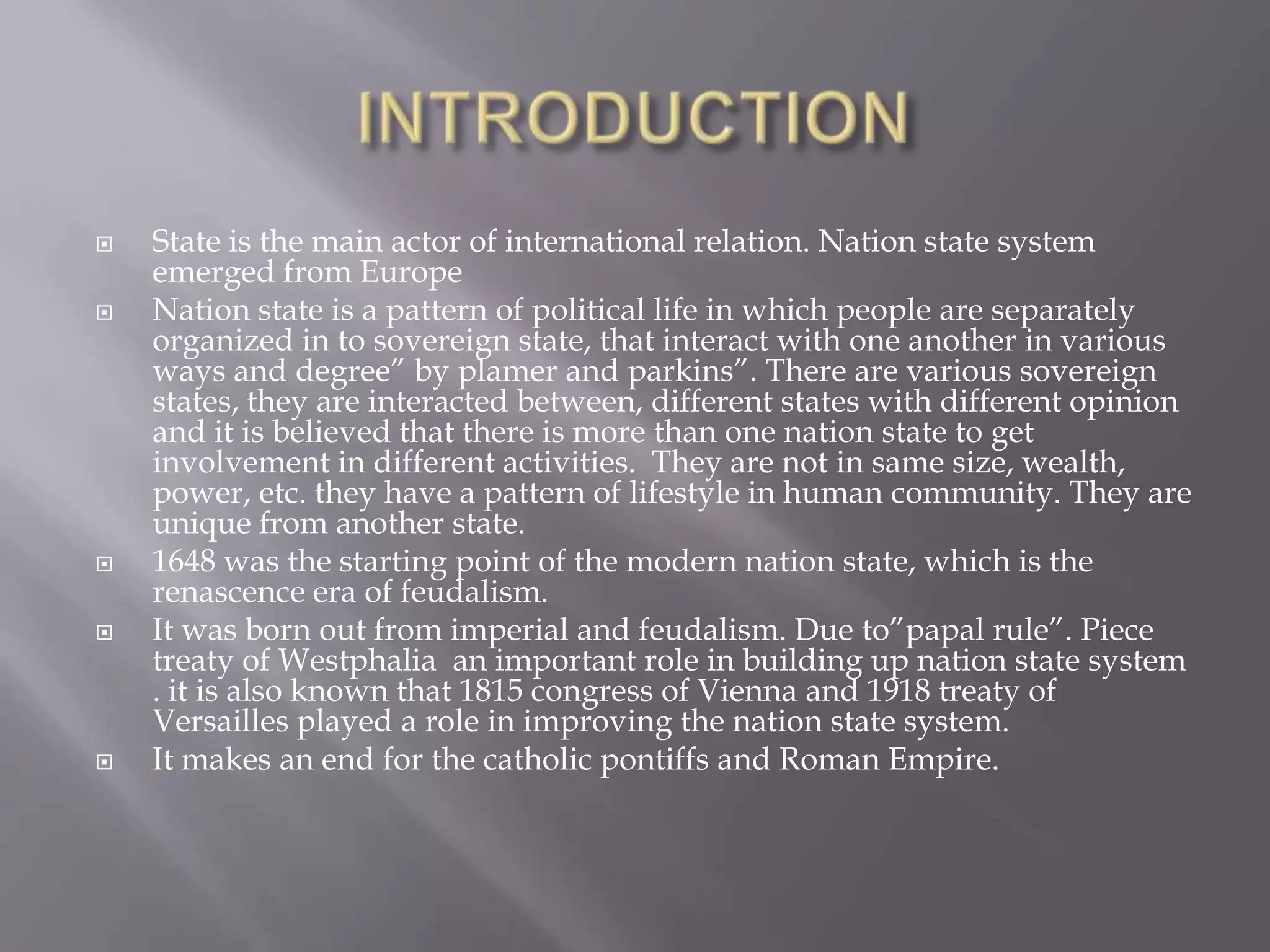 Nation State And National Interest | PPTX