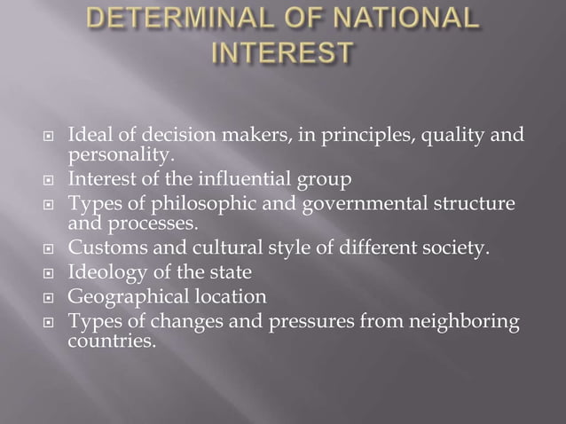 Nation State And National Interest | PPTX