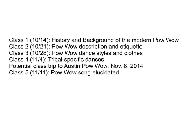 Native Song and Dance Class Outline | PPT