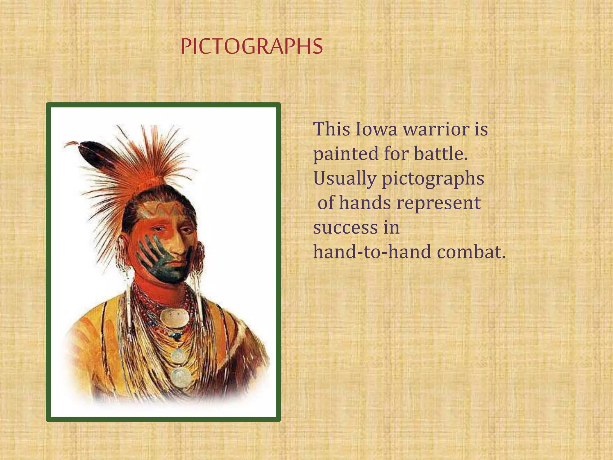 Native American pictographs. PPT made for elementary art unit. | PPTX