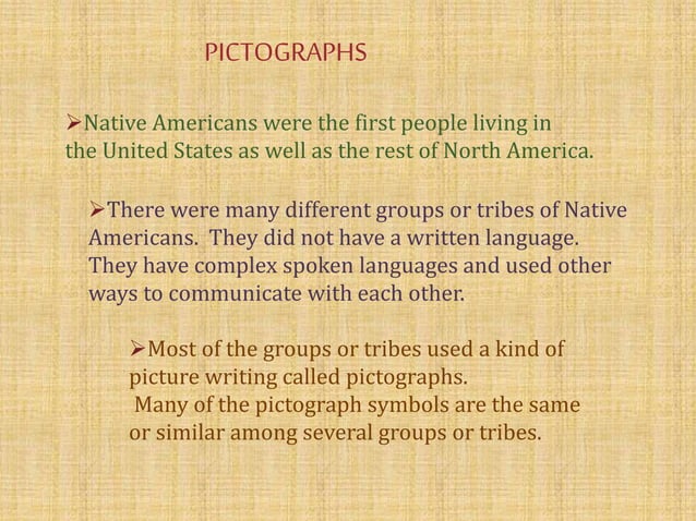 Native American pictographs. PPT made for elementary art unit. | PPTX