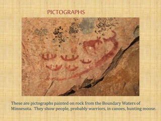 Native American pictographs. PPT made for elementary art unit. | PPTX