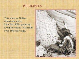 Native American Pictographs On Hides