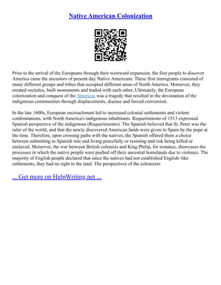 Native American Colonization | PDF