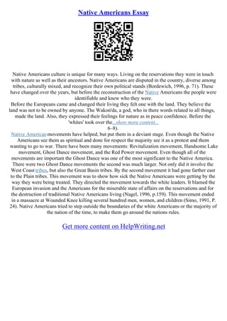 Native American Essay | PDF