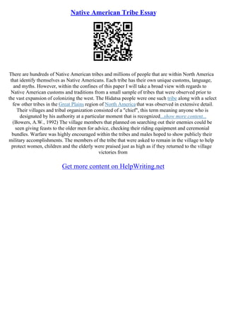 Native American Essay | PDF