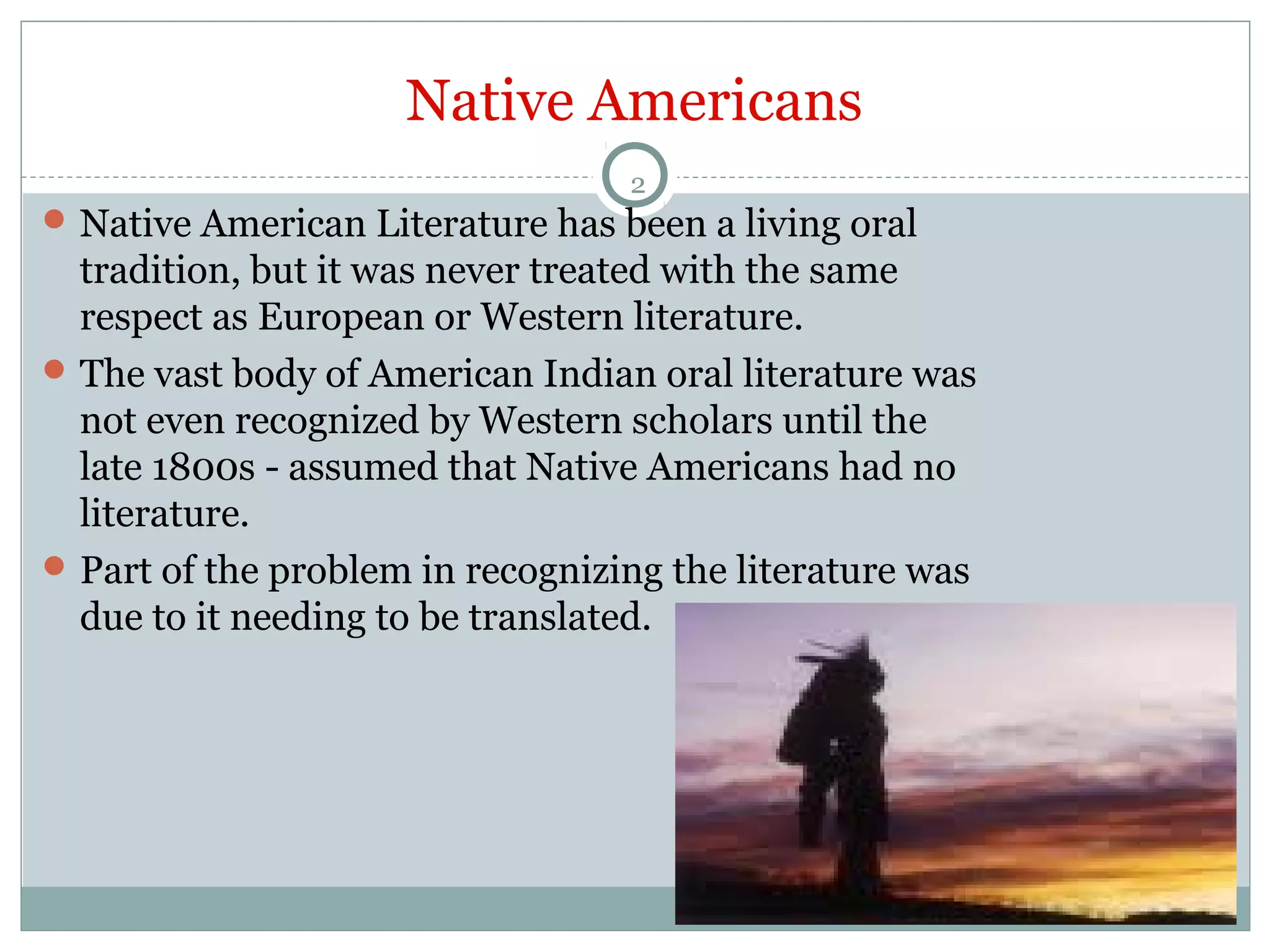 Native american lit | PPT