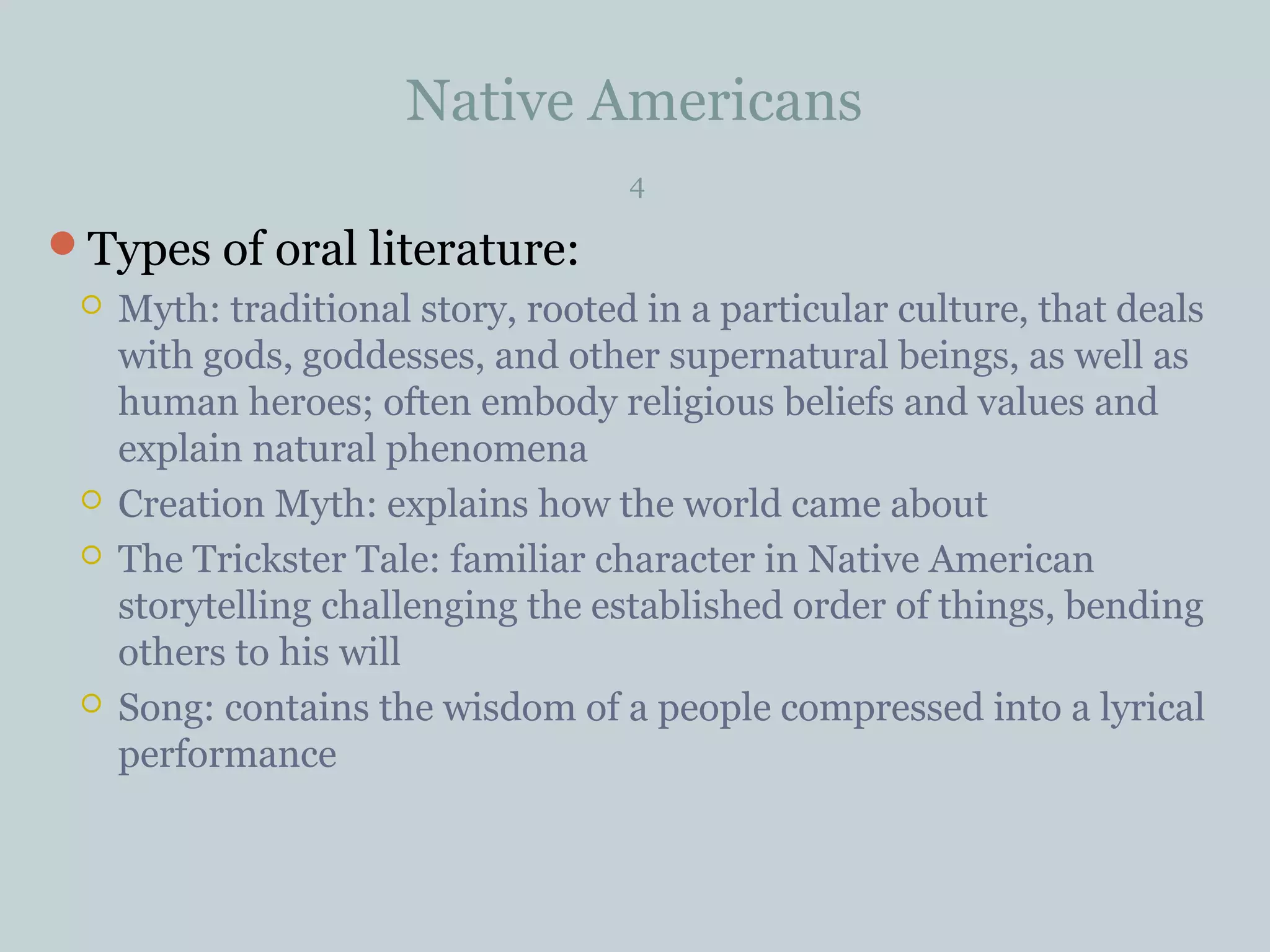 Native american lit | PPT