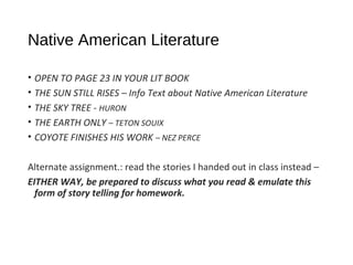 Native American Lit Eng III | PPT | Religion & Spirituality