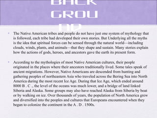 Native American Mythology | PPT