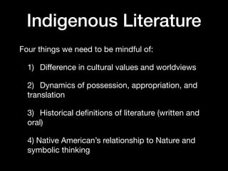 Native American Oral Literature | PDF