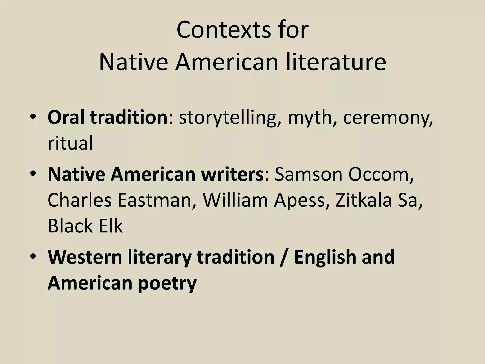 Native american poetry | PPT