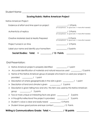 Native american project | PDF