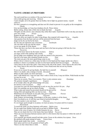 Native american proverbs | PDF