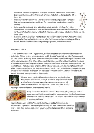 Written project about Native Americans before Columbus' arrival | PDF