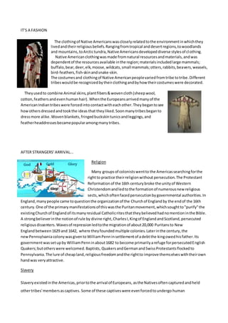 Written project about Native Americans before Columbus' arrival | PDF