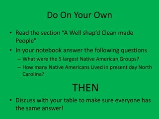 Native americans and North Carolina | PPT