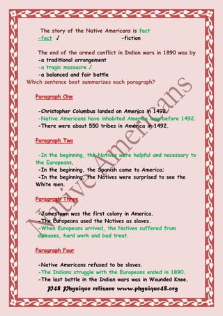Native americans key answers | PDF