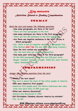 Native americans key answers | PDF