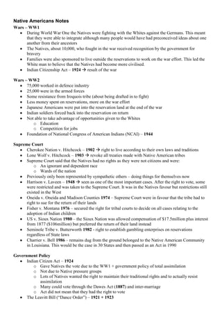 Native Americans Notes | DOCX | Genealogy and Ancestry | Hobbies ...