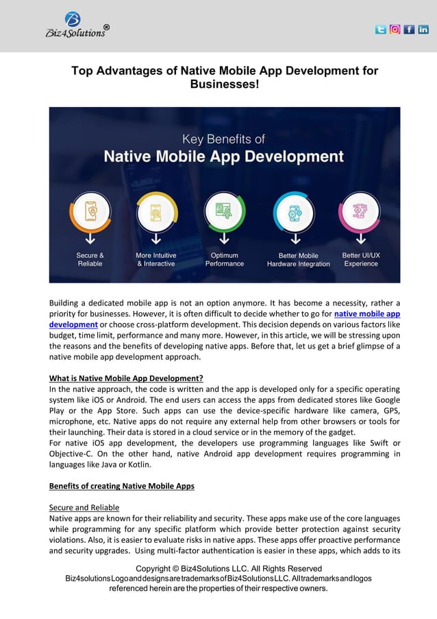 Native app development for business | PDF