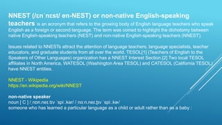 Native English Teacher or Non - Native English Teacher? | PPTX | Education