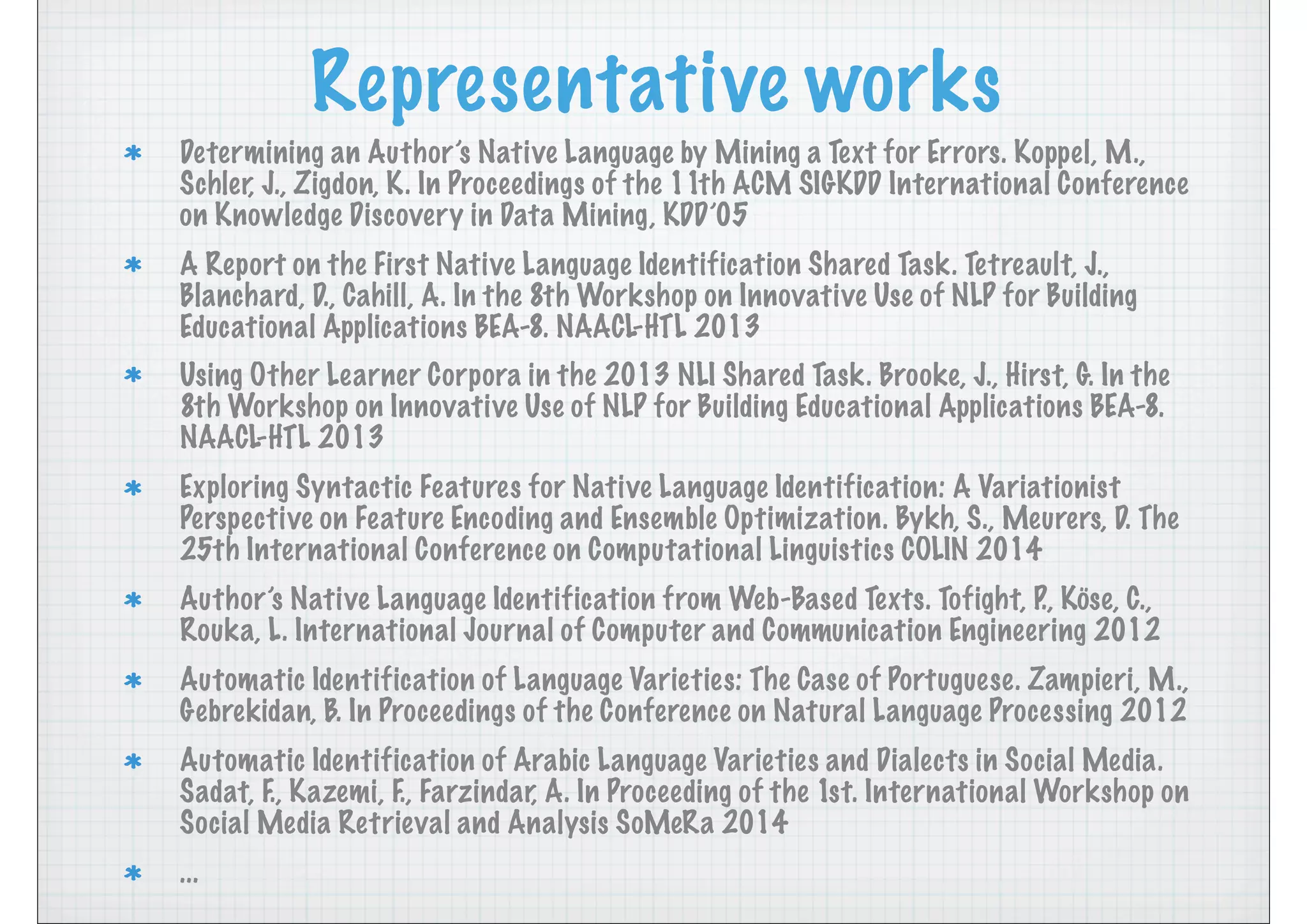 Native Language Identification - Brief review to the state of the art ...