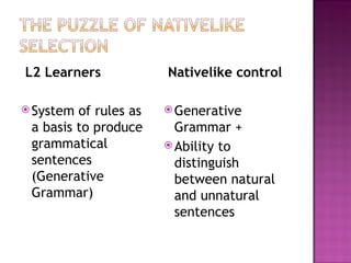 Nativelike Fluency and Nativelike Selection | PDF