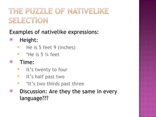 Nativelike Fluency and Nativelike Selection | PDF