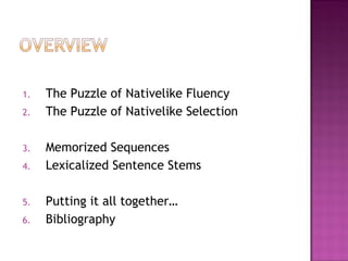 Nativelike Fluency and Nativelike Selection | PDF