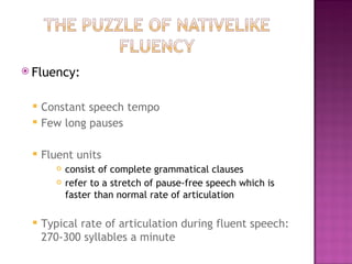 Nativelike Fluency and Nativelike Selection | PDF