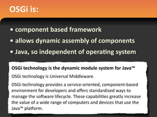 Native OSGi, Modular Software Development in a Native World - Alexander ...
