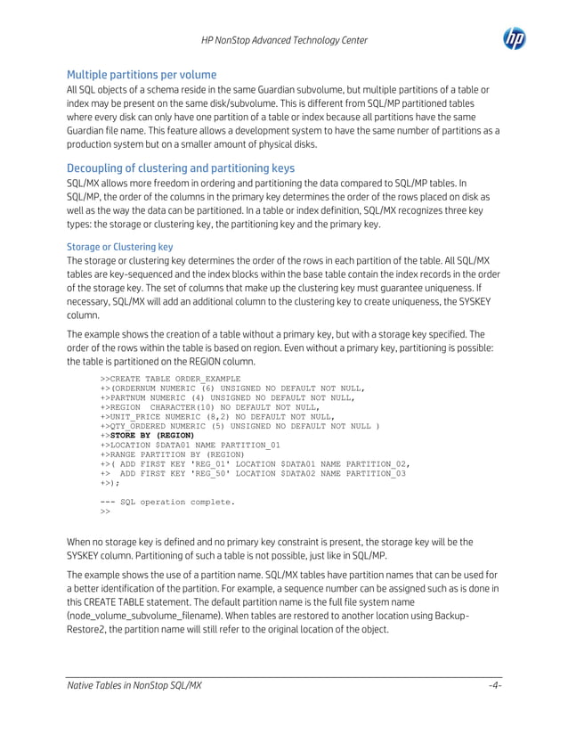 Native tables in NonStop SQL/MX | PDF