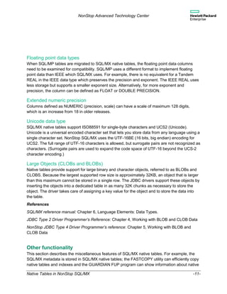 Native tables in NonStop SQL database | PDF