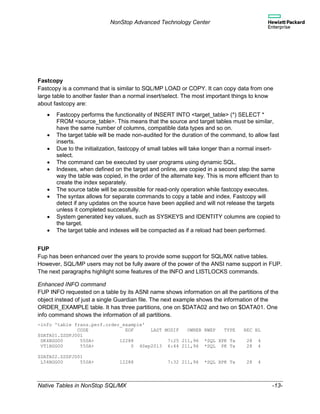 Native tables in NonStop SQL database | PDF