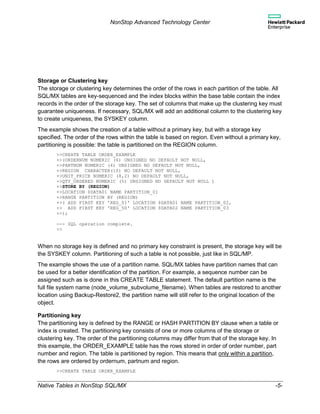 Native tables in NonStop SQL database | PDF