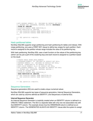 Native tables in NonStop SQL database | PDF