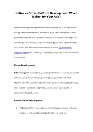 Native vs Cross-Platform Development Which is Best for Your App.pdf