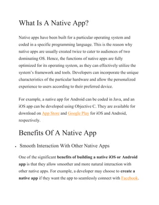NATIVE VS PWA APPS – A COMPLETE GUIDE | PDF