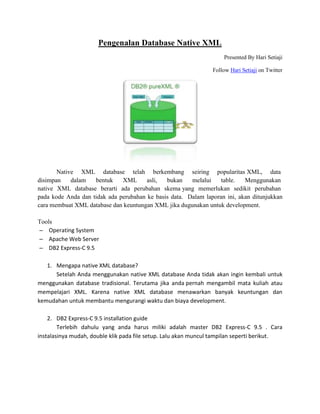 Native Xml Tutorial | PDF