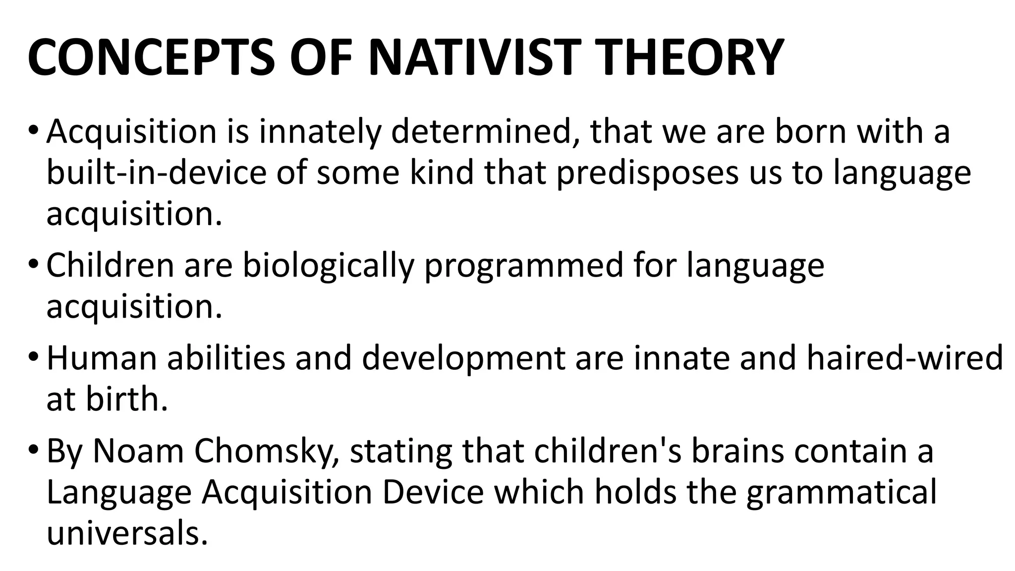 Nativist theory | PPTX